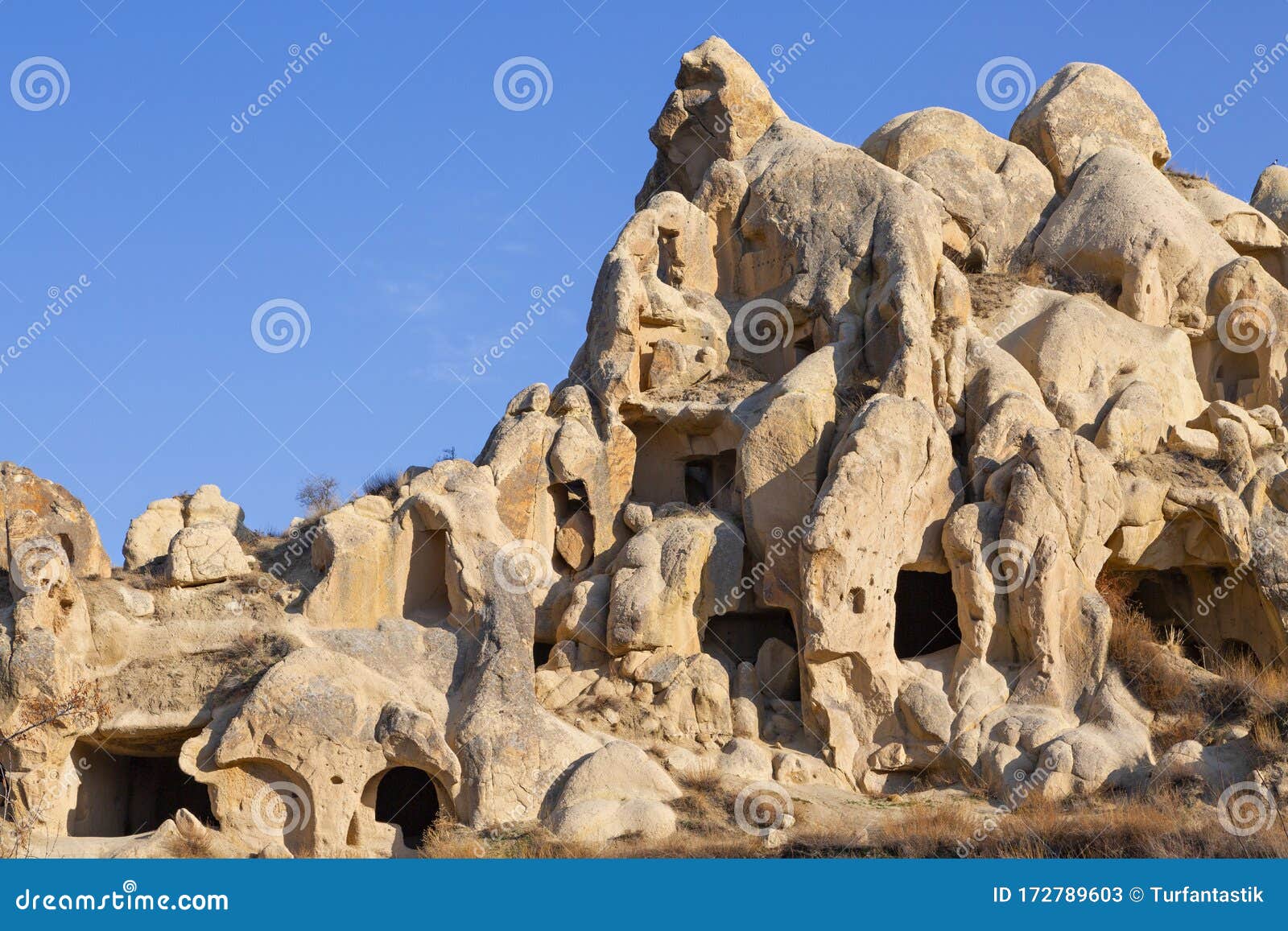 Rock Formations in Cappadocia, Turkey Stock Image - Image of natural ...