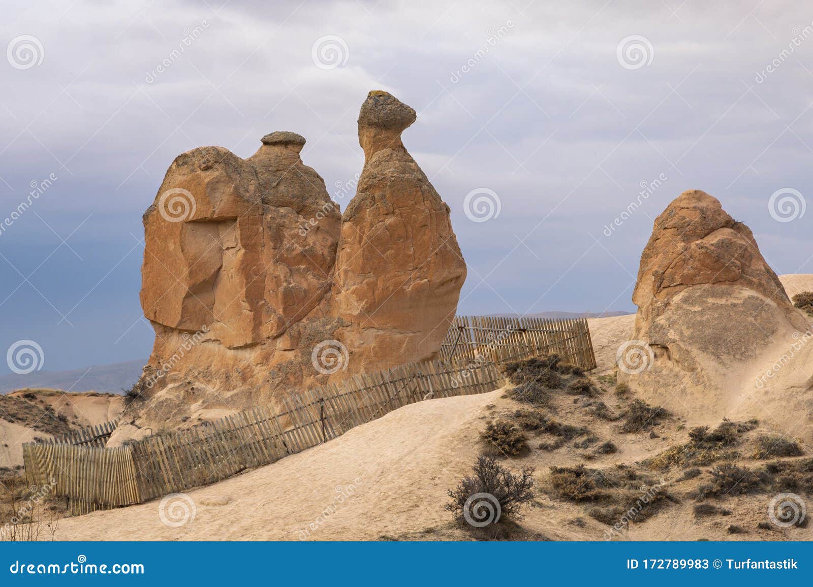 Rock Formations in Cappadocia, Turkey Stock Image - Image of landscape ...