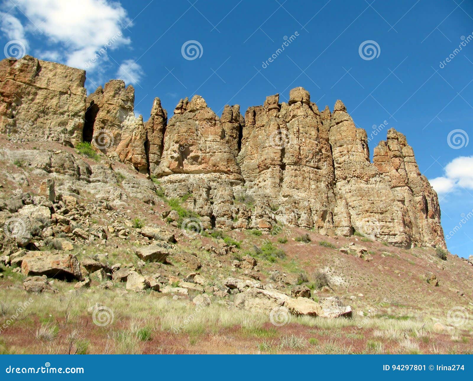 Rock Formations in the Eastern Oregon Desert. Stock Image - Image of ...