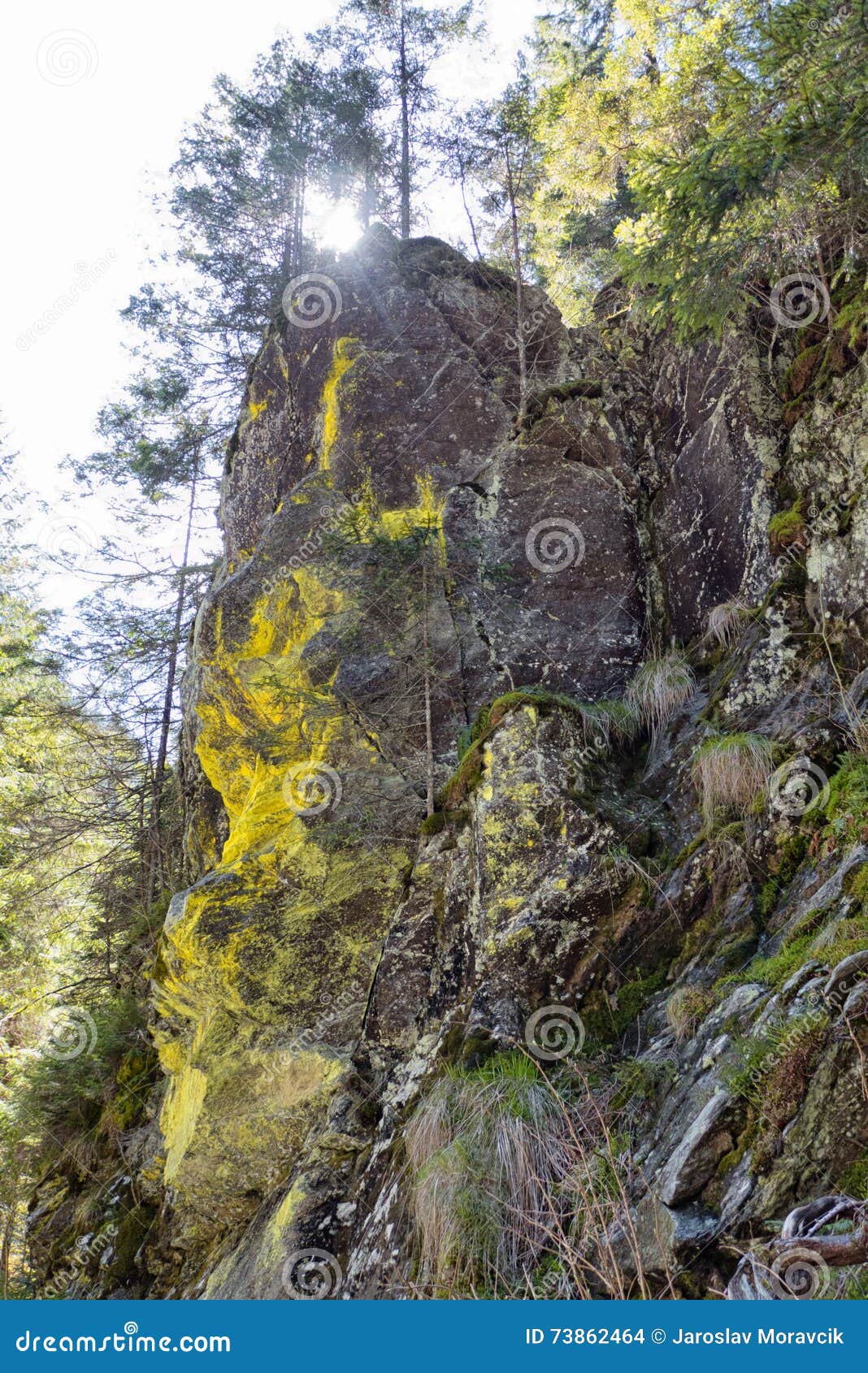 Rock formations in forest stock photo. Image of stone - 73862464