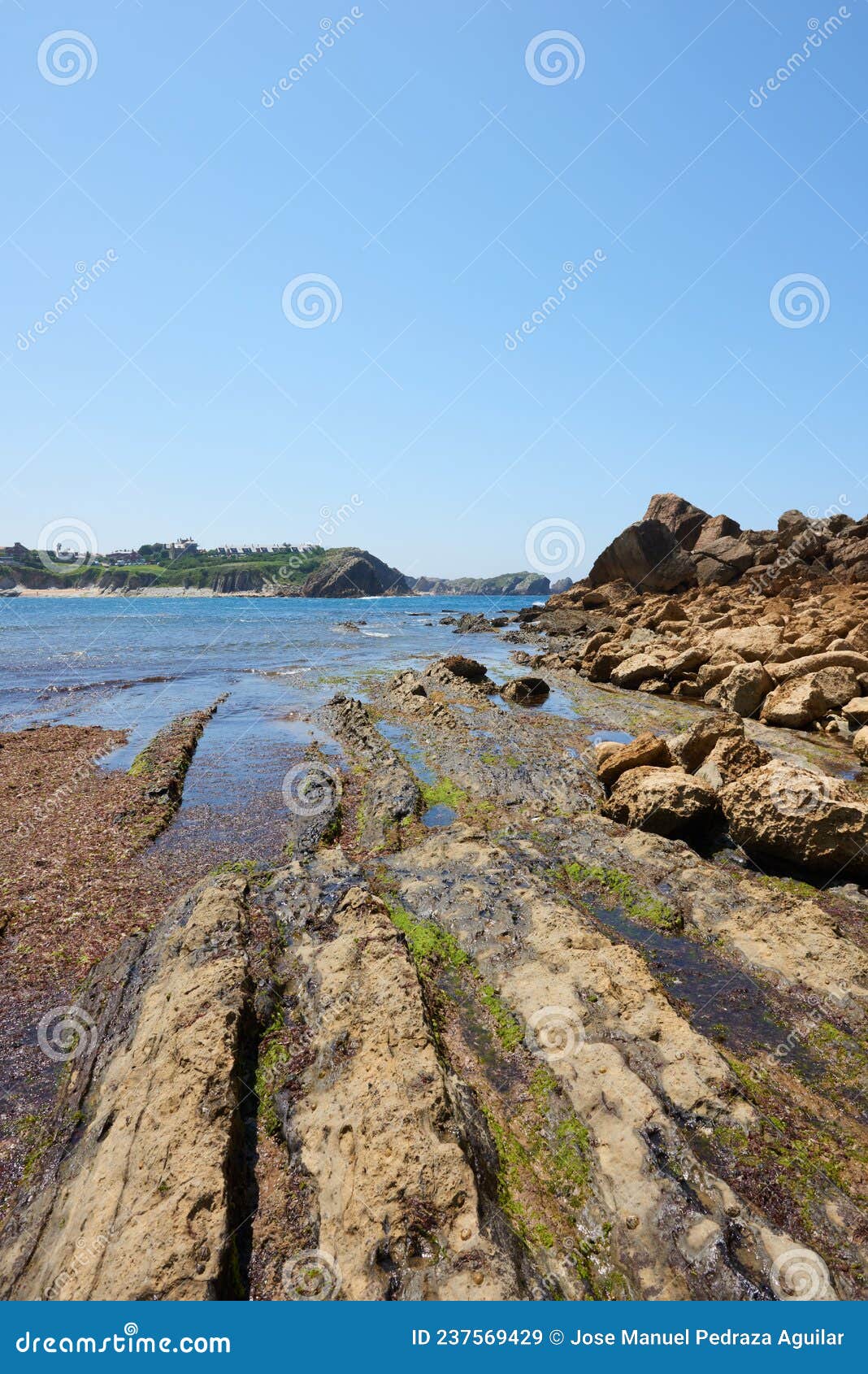 Rock Formations in Front of Cliffs in Northern Spain Stock Image ...