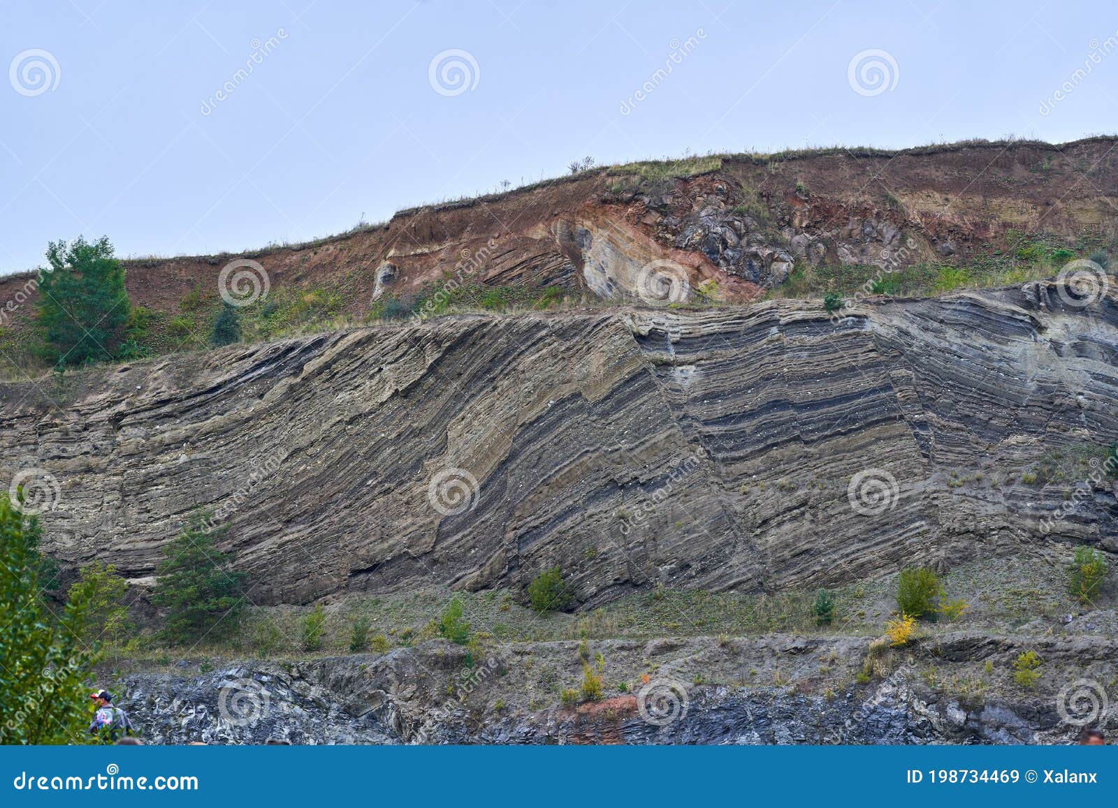 Rock Formations in Geological Layers Stock Image - Image of gray ...