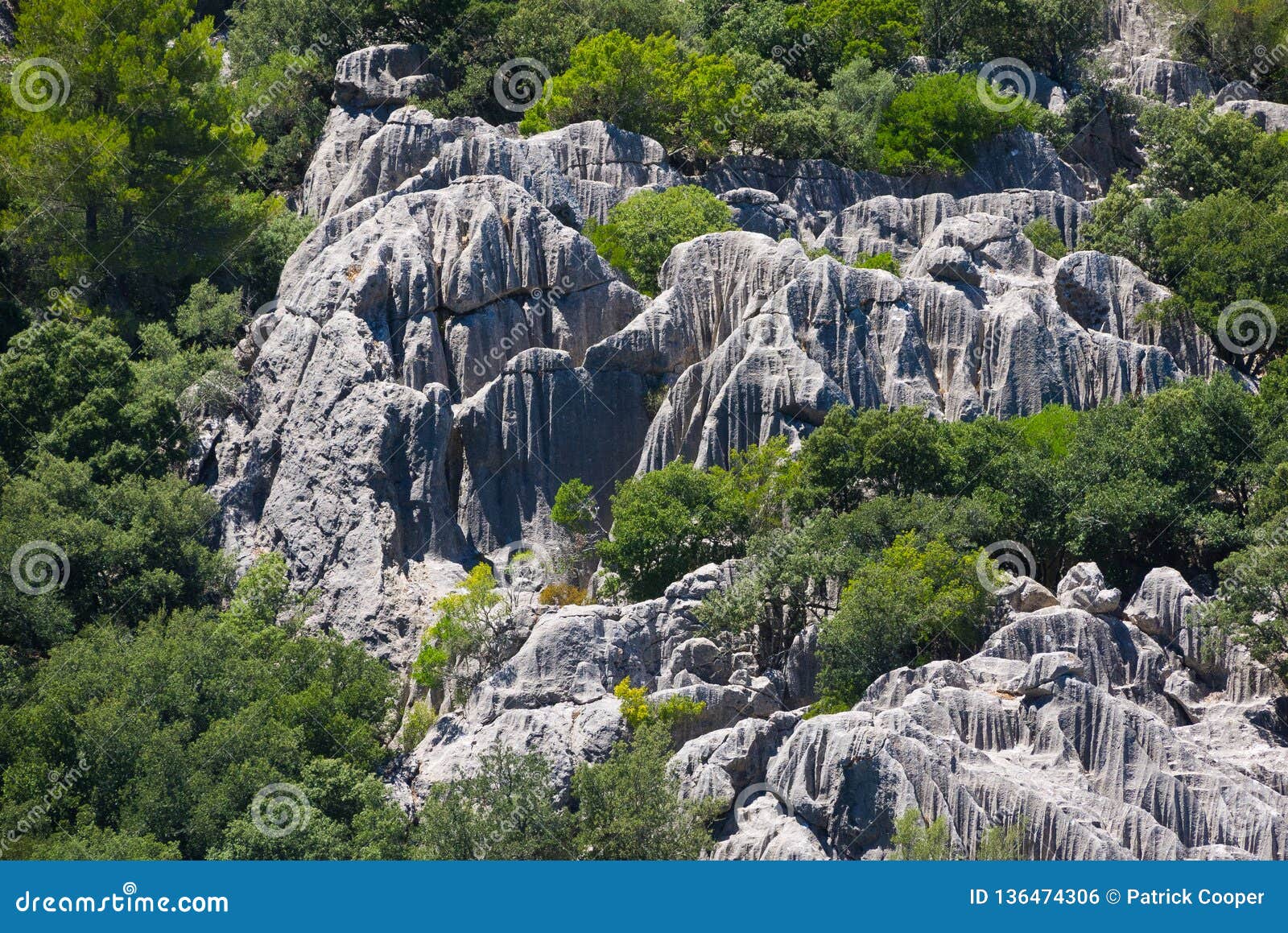 Rock Formations on Hillside Stock Photo - Image of destination, shapes ...