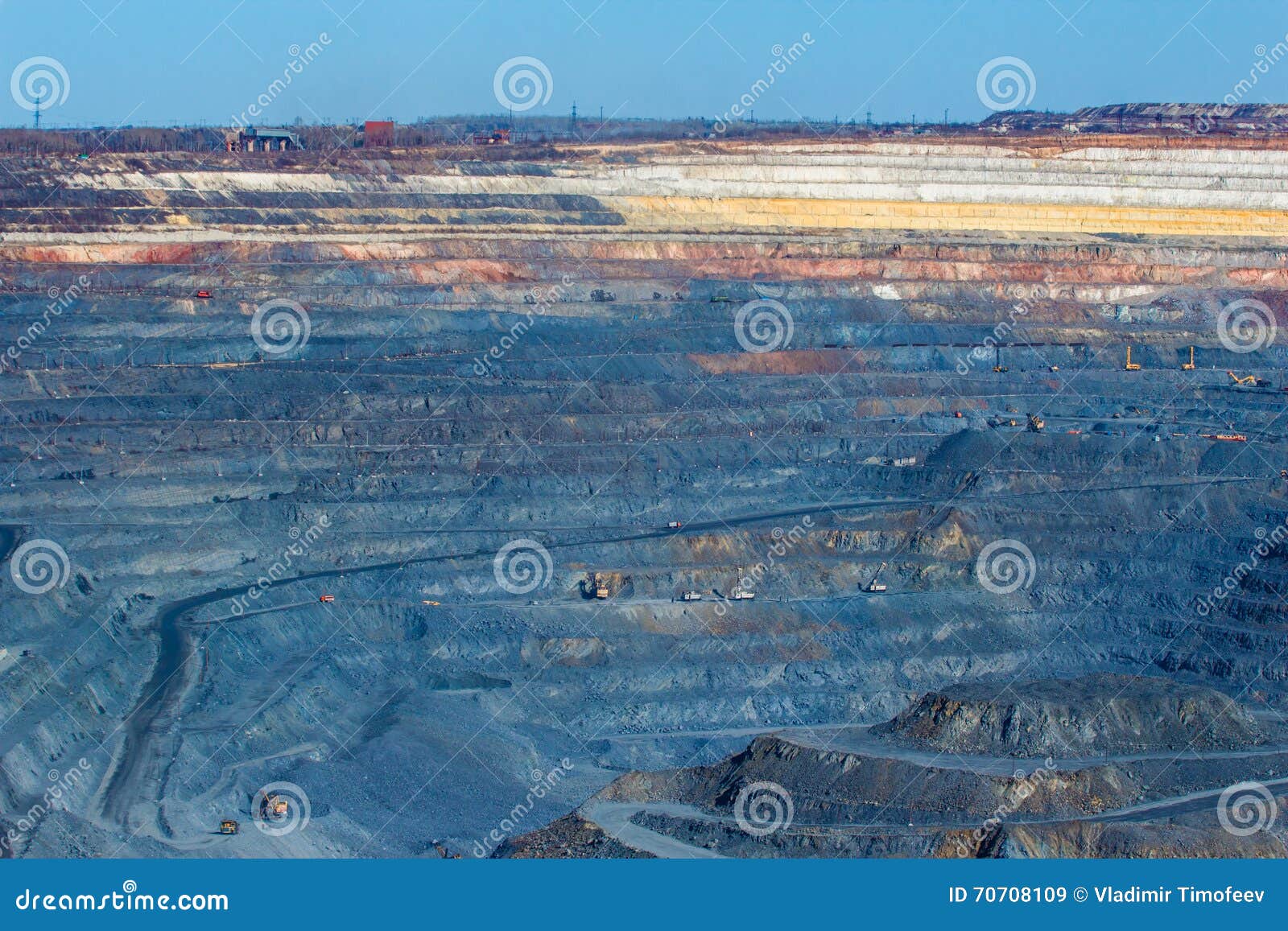 Rock Formations in Huge Quarries of Ore Together with Technique Stock ...