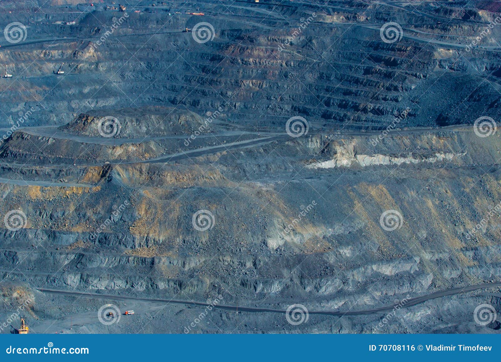 Rock Formations in Huge Quarries of Ore Together with Technique Stock ...
