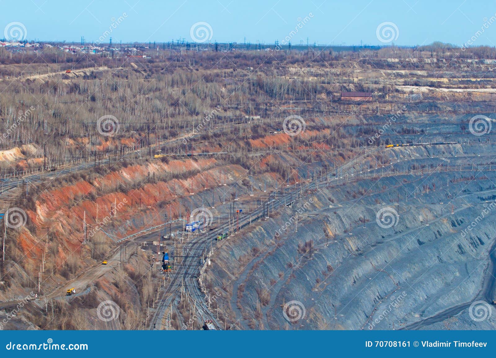 Rock Formations in Huge Quarries of Ore Together with Technique Stock ...