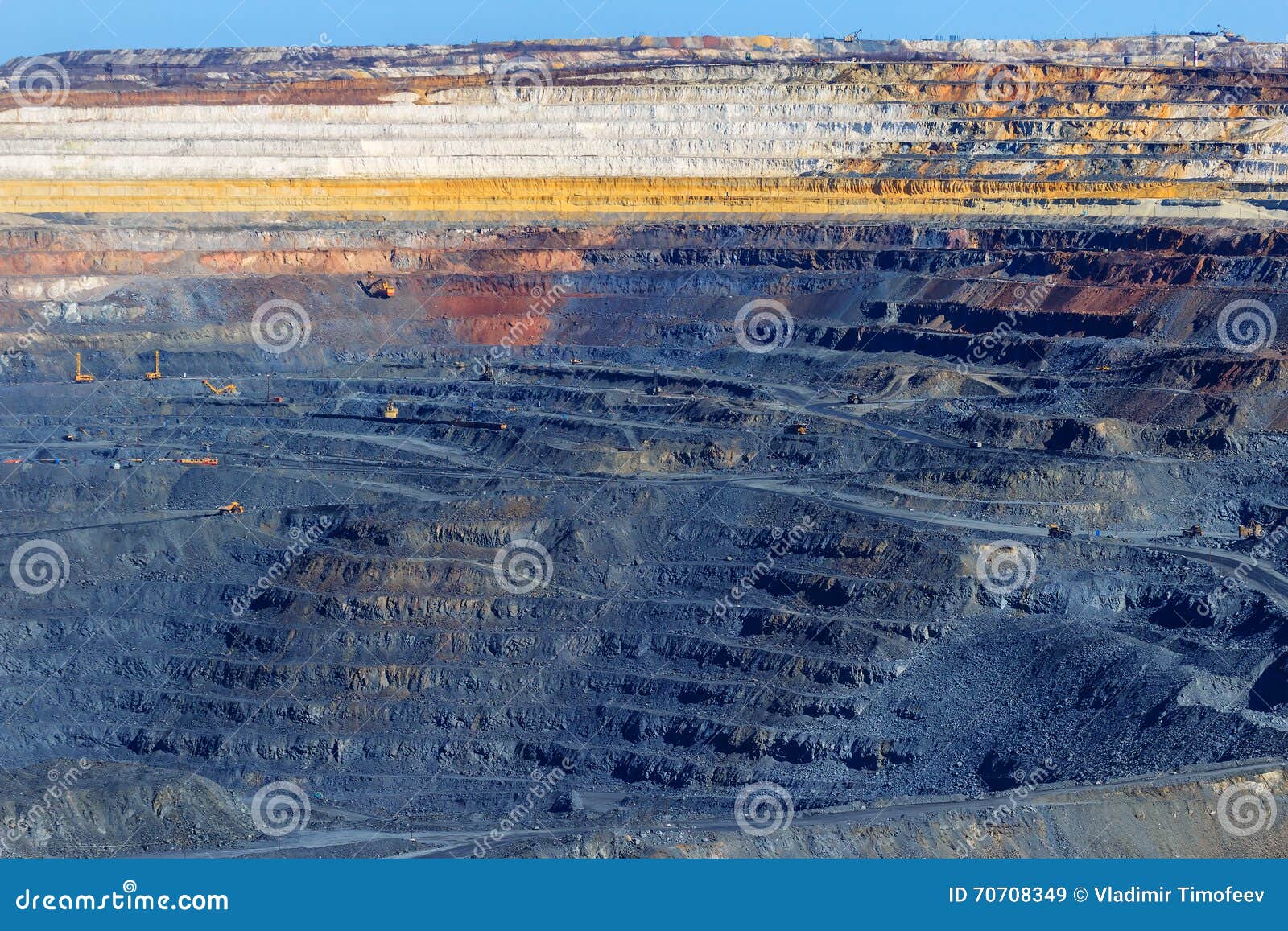 Rock Formations in Huge Quarries of Ore Together with Technique Stock ...