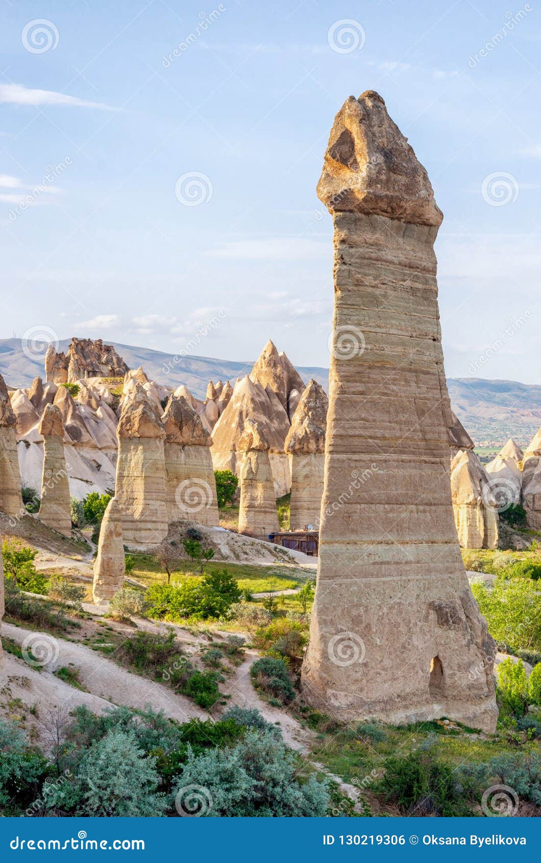 Rock Formations in Love Valley in Cappadocia , Turkey Stock Photo ...