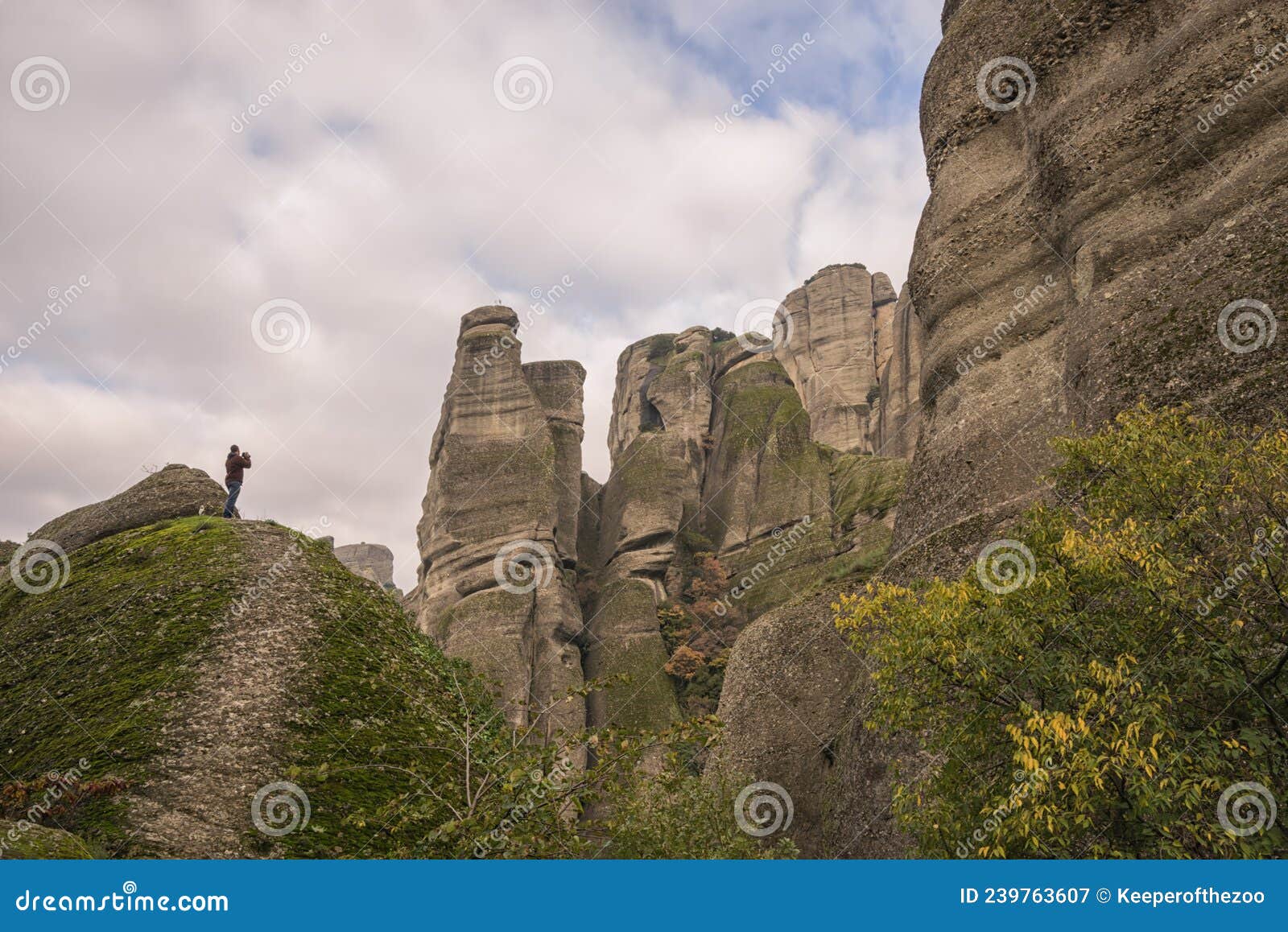 Rock Formations in Meteora, Greece Stock Image - Image of mysterious ...
