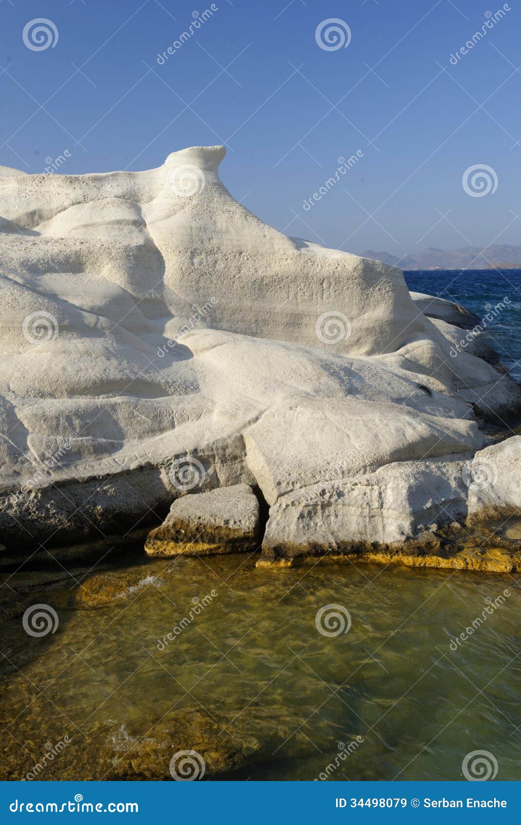 Rock Formations on Milos Island Stock Image - Image of eroded, blue ...