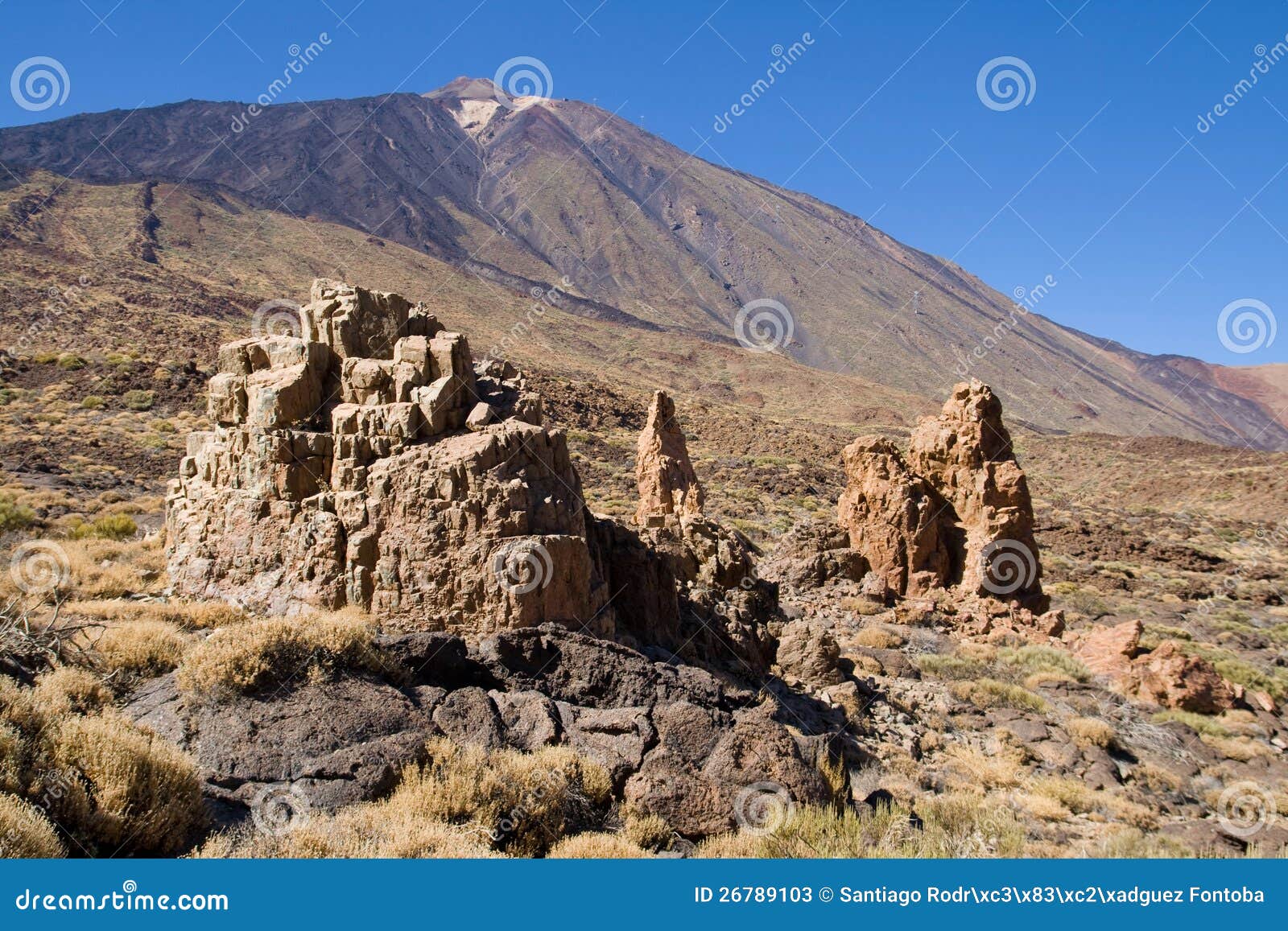 Rock Formations and Mount Teide Stock Image - Image of natural, caldera ...
