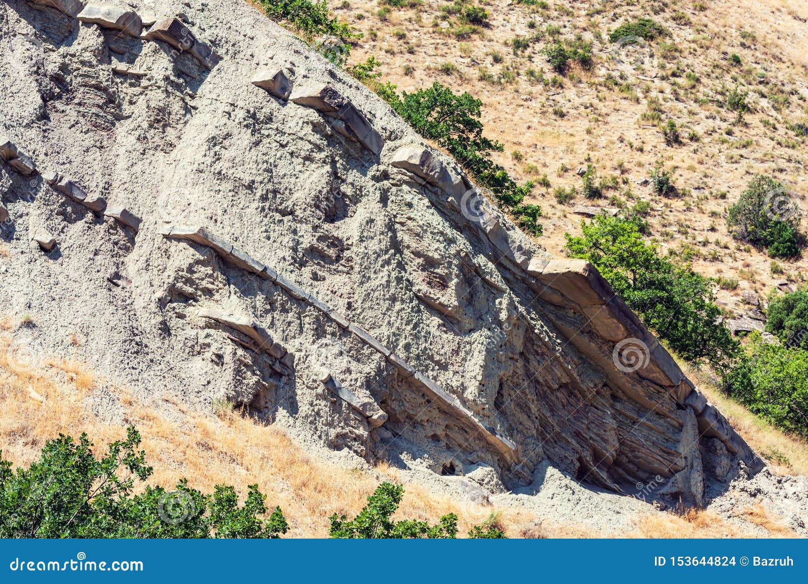 Rock Formations in the Mountainside Stock Photo - Image of layers ...