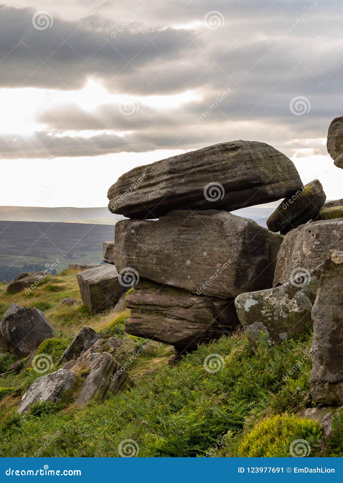 Rock Formations in the Peak District of England Stock Image - Image of ...
