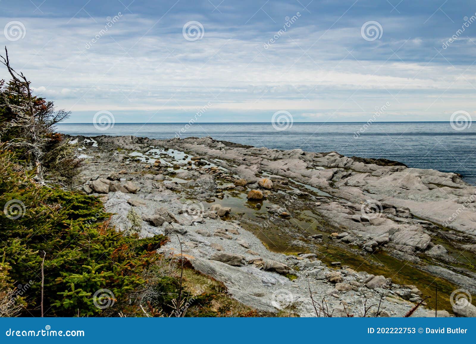 Rock Formations and Ponds on Spring Beach. Cow Head,Newfoundland,Canada ...