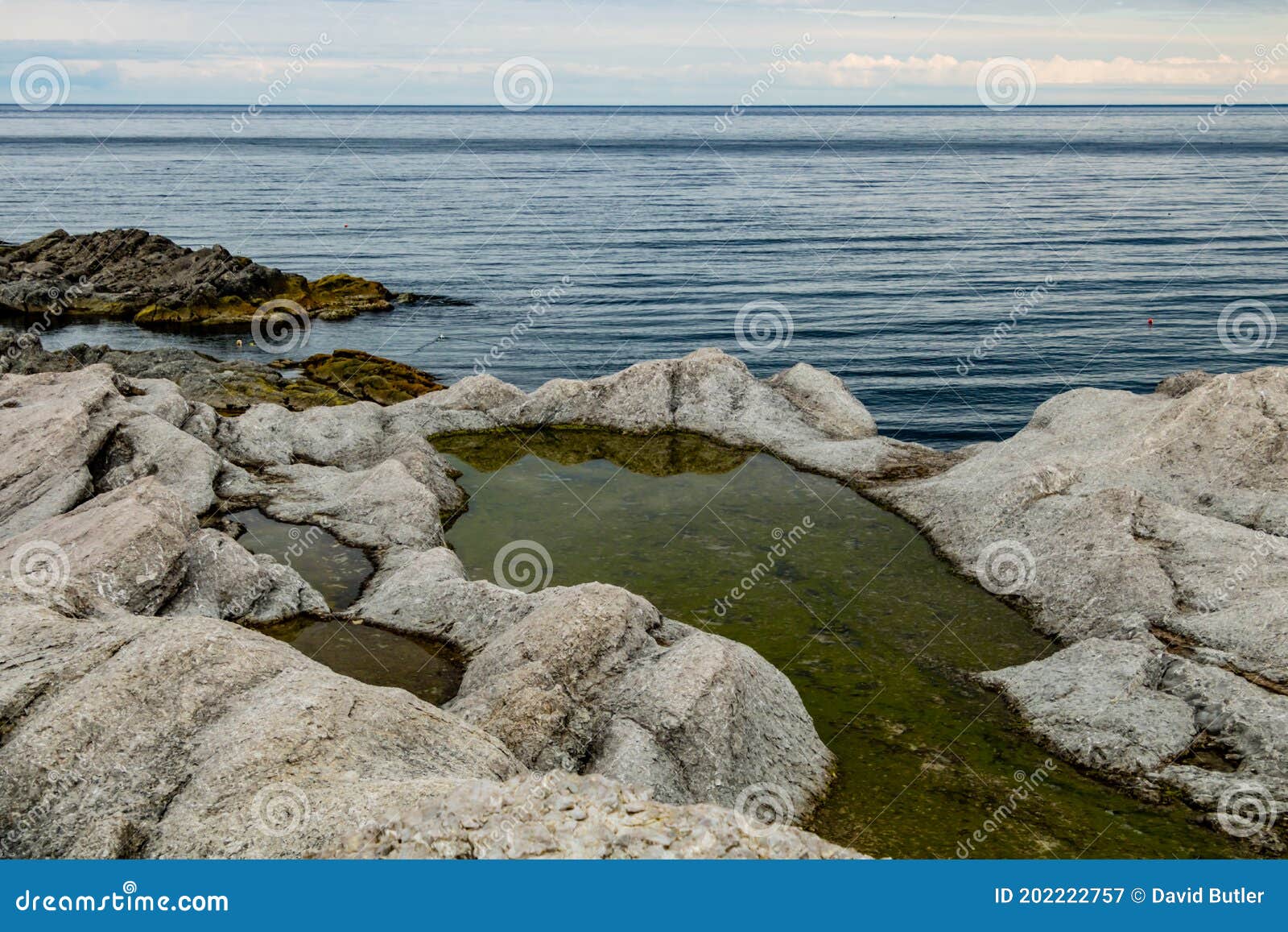 Rock Formations and Ponds on Spring Beach. Cow Head,Newfoundland,Canada ...