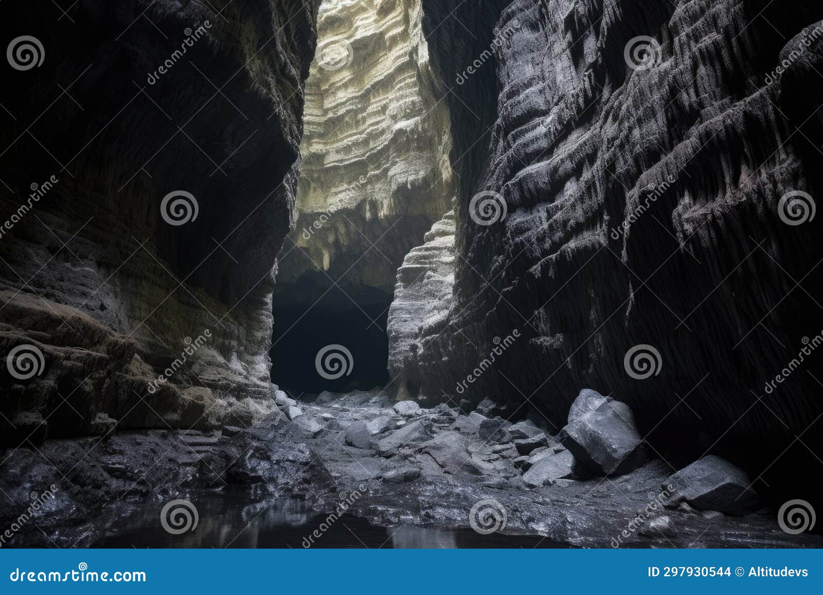 Rock Formations Resembling Drapery Inside a Limestone Cave Stock Photo ...