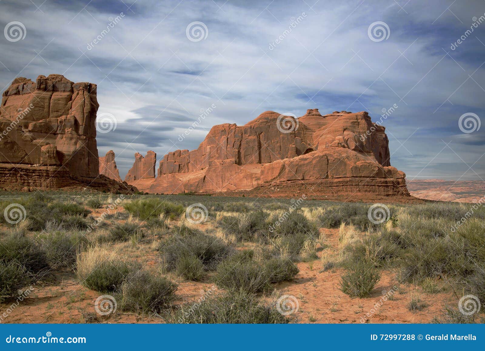 Rock Formations at Sunset at Arches National Park Moab Utah. Stock ...