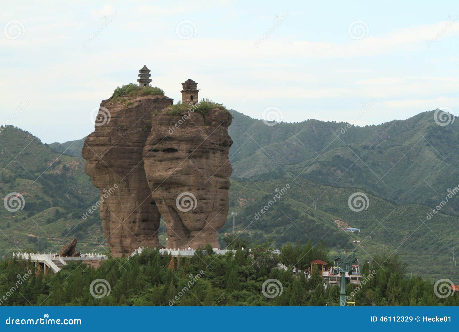 The Rock Formations with Temples of Chengde Stock Image - Image of ...