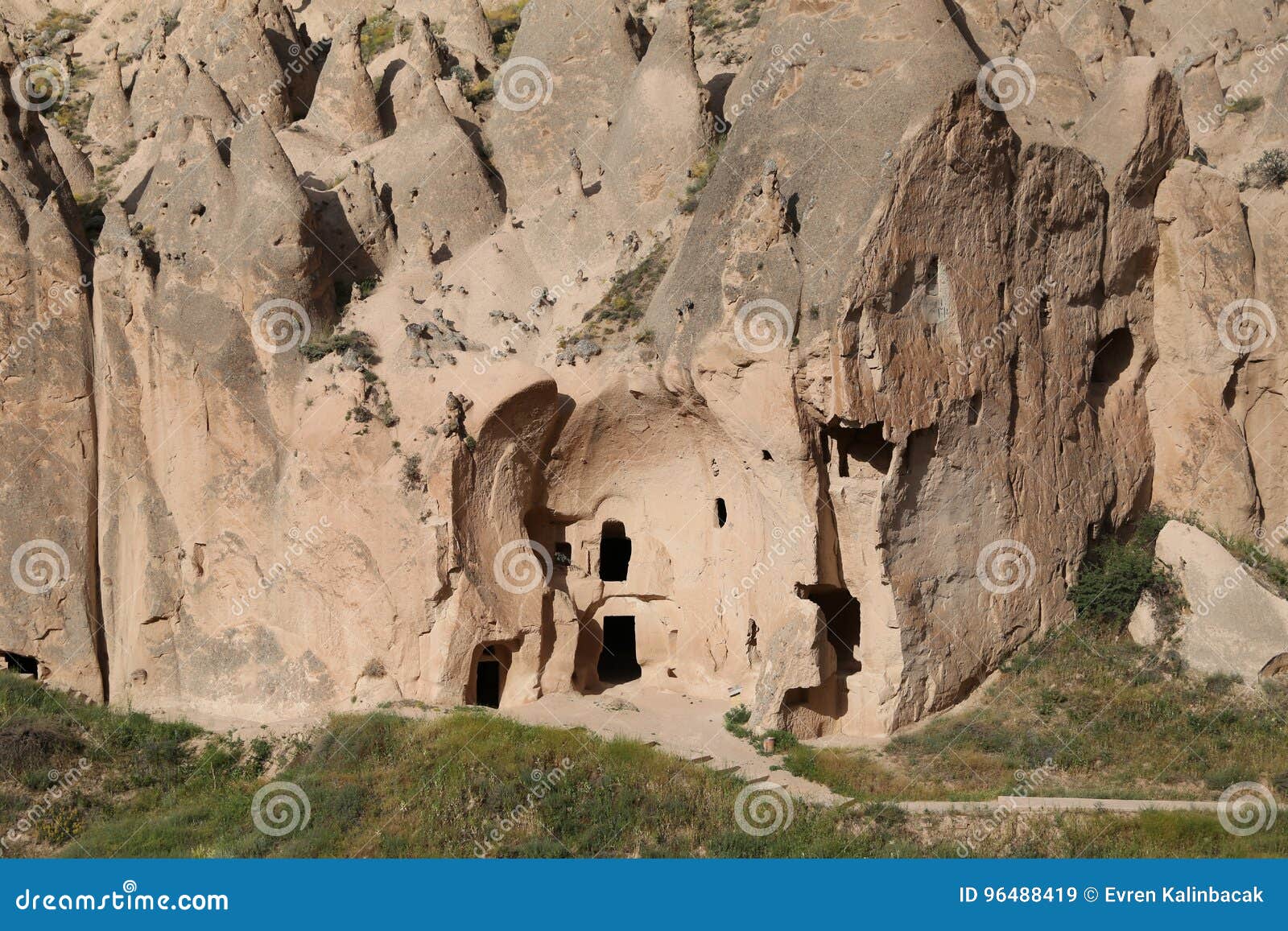 Rock Formations in Zelve Valley, Cappadocia Stock Image - Image of ...