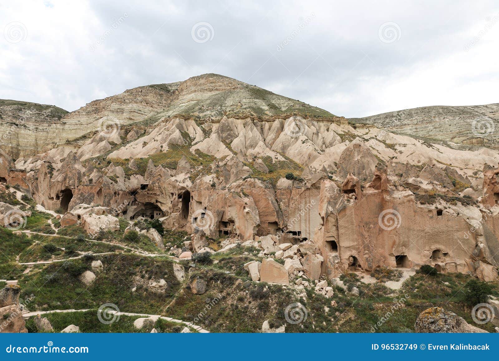 Rock Formations in Zelve Valley, Cappadocia Stock Image - Image of ...