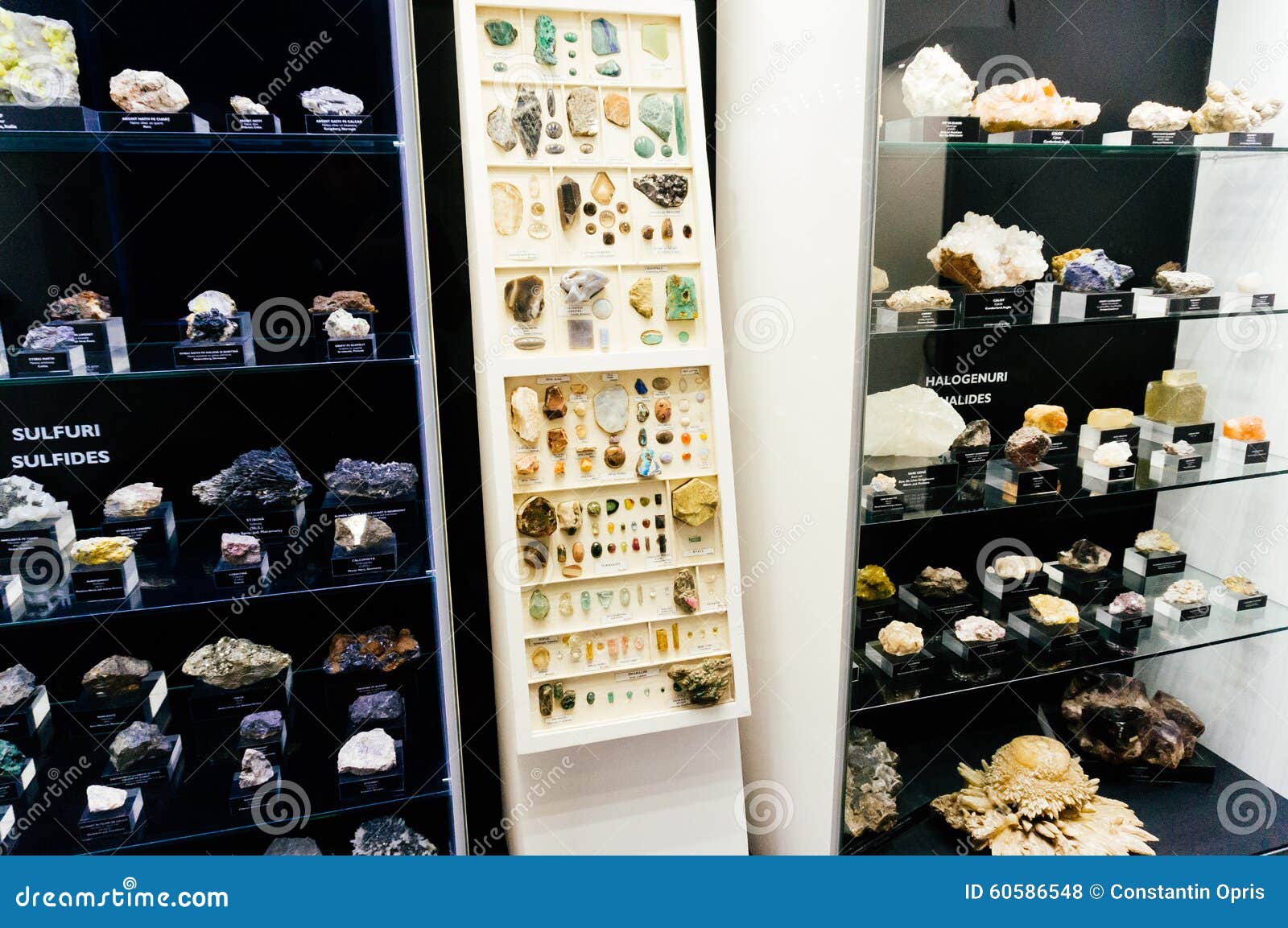 Rock and gem display editorial stock photo. Image of gemstones - 60586548