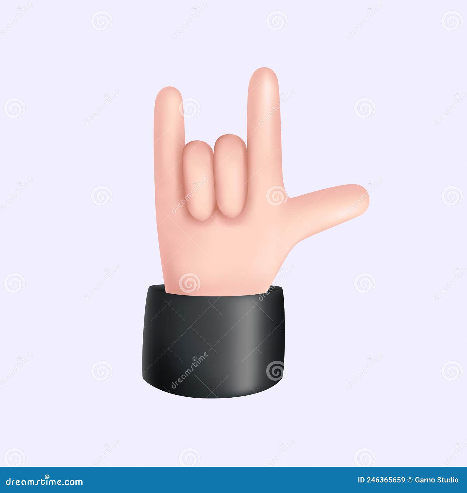 Rock Gesture. 3D Isolated Hand Stock Vector - Illustration of emoticon ...