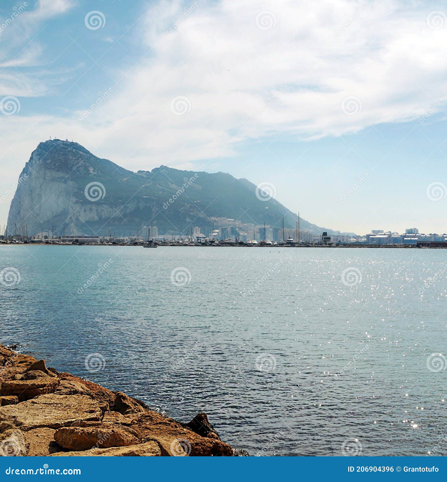 Rock of Gibraltar stock photo. Image of ocean, high - 206904396