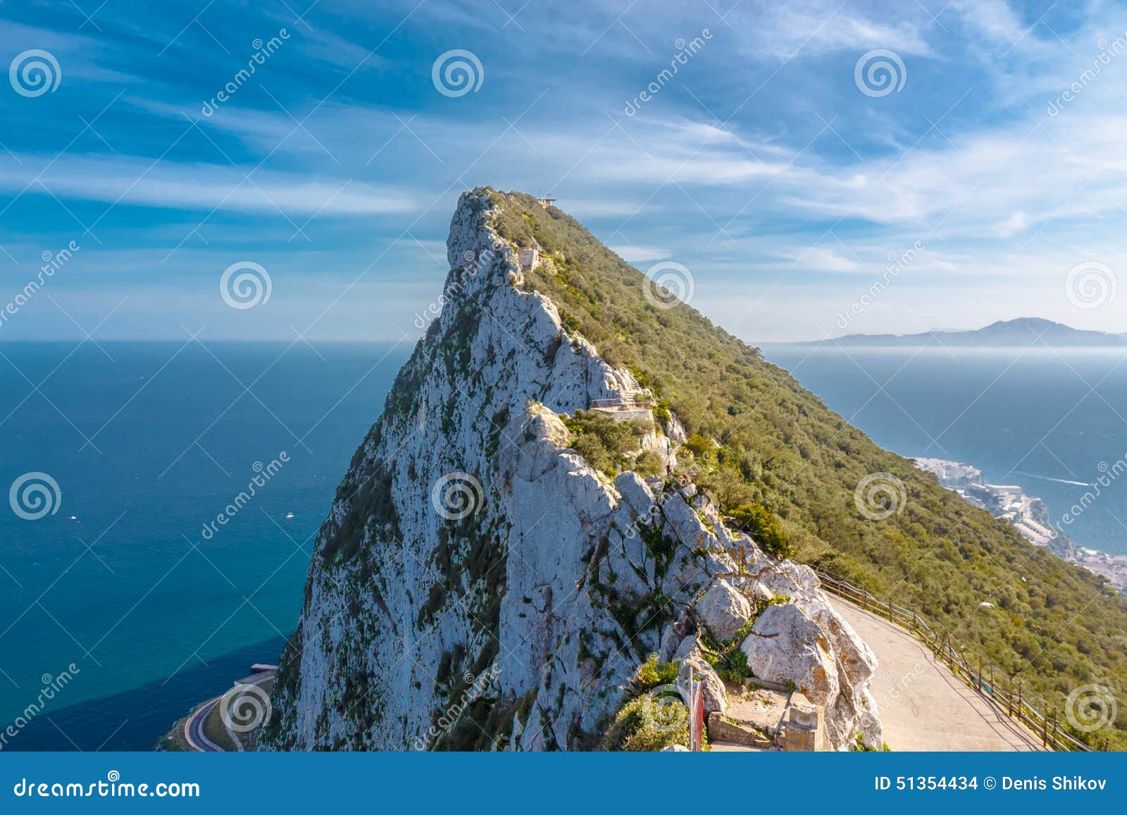 The rock of Gibraltar stock photo. Image of green, peninsula - 51354434