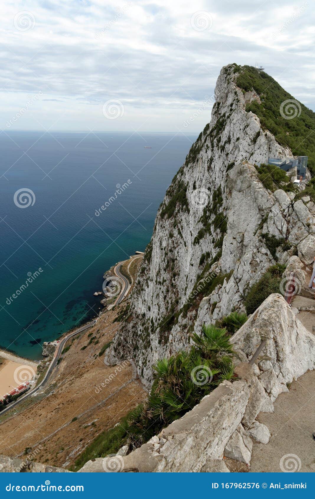 The Rock of Gibraltar and Strait of Gibraltar Stock Photo - Image of ...