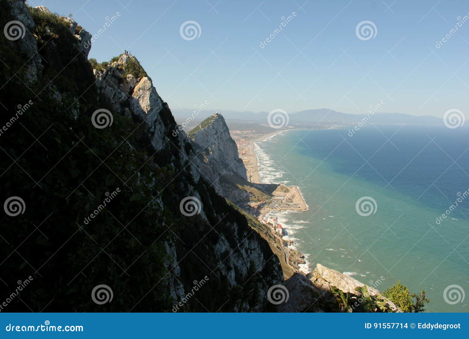 Rock of Gibraltar stock photo. Image of harbor, cliff - 91557714