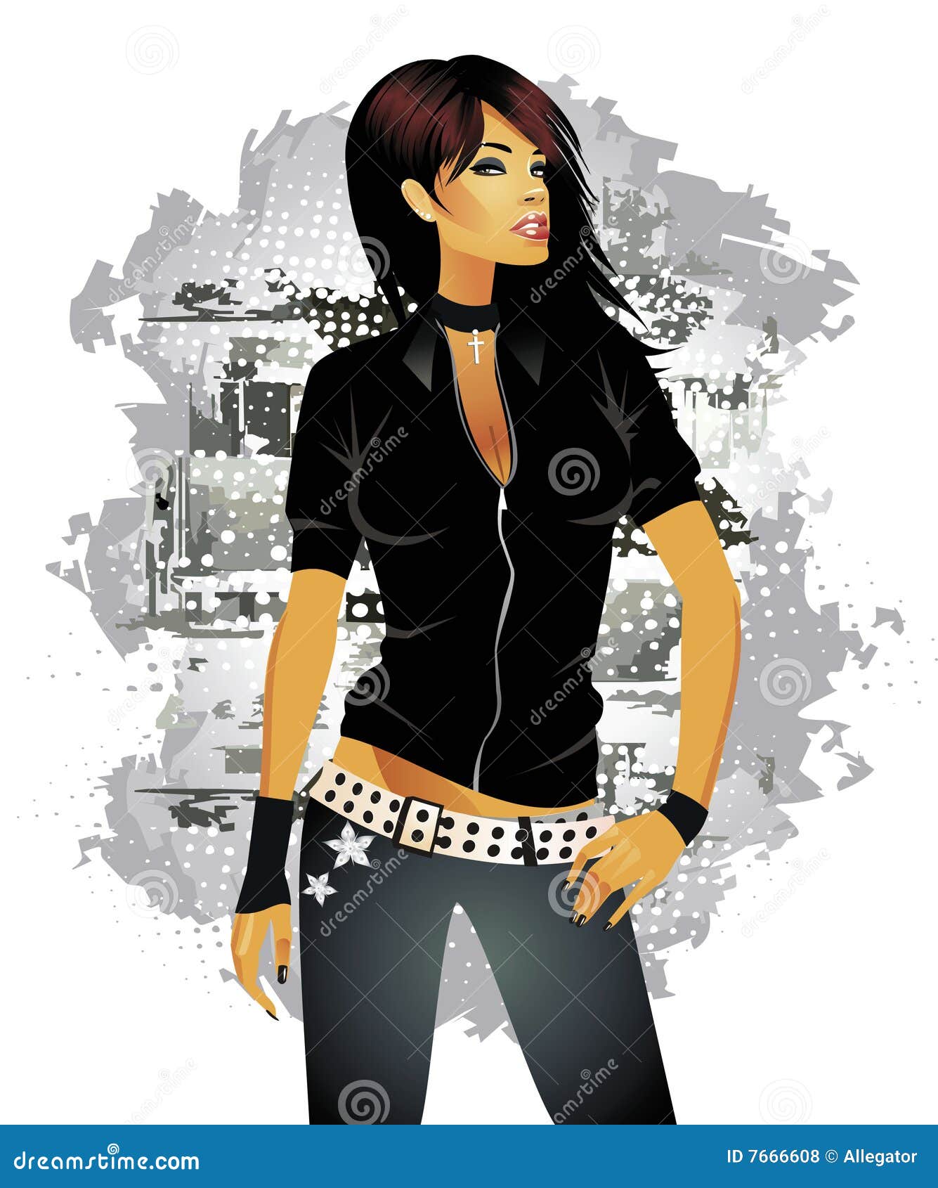 Rock-girl stock vector. Illustration of creative, heart - 7666608