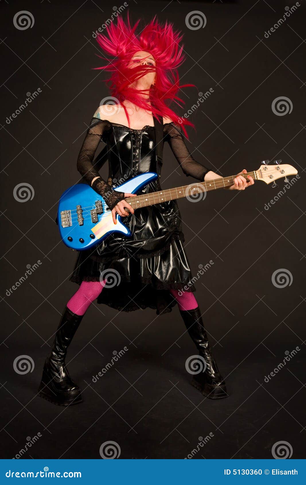 Rock girl shaking her head stock photo. Image of body - 5130360