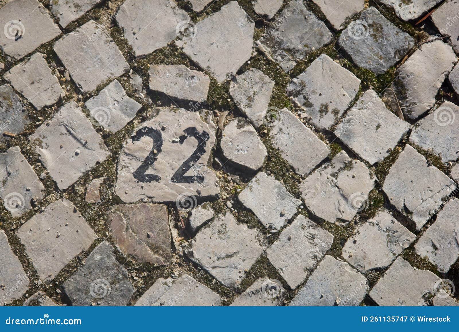 Rock Ground with One Rock Marked with Number 22 Stock Image - Image of ...