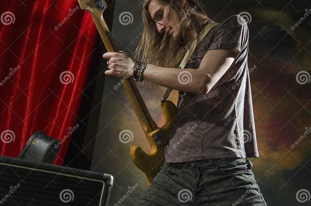 Rock guitar player_5 stock photo. Image of hair, performance - 39108164