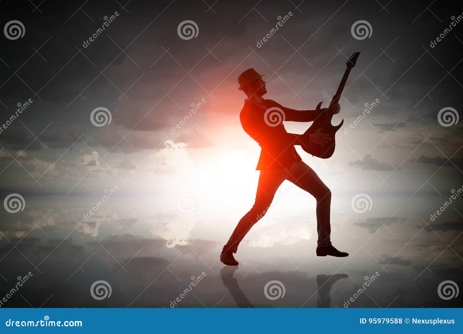 Rock Guy with Guitar. Mixed Media Stock Photo - Image of guitar, rock ...
