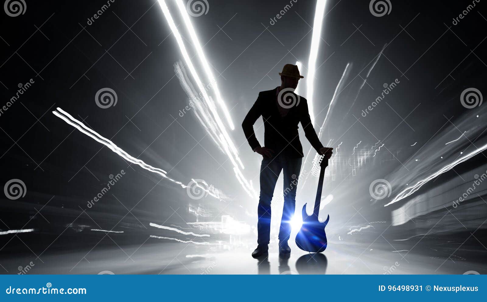 Rock Guy with Guitar. Mixed Media Stock Image - Image of sound, live ...