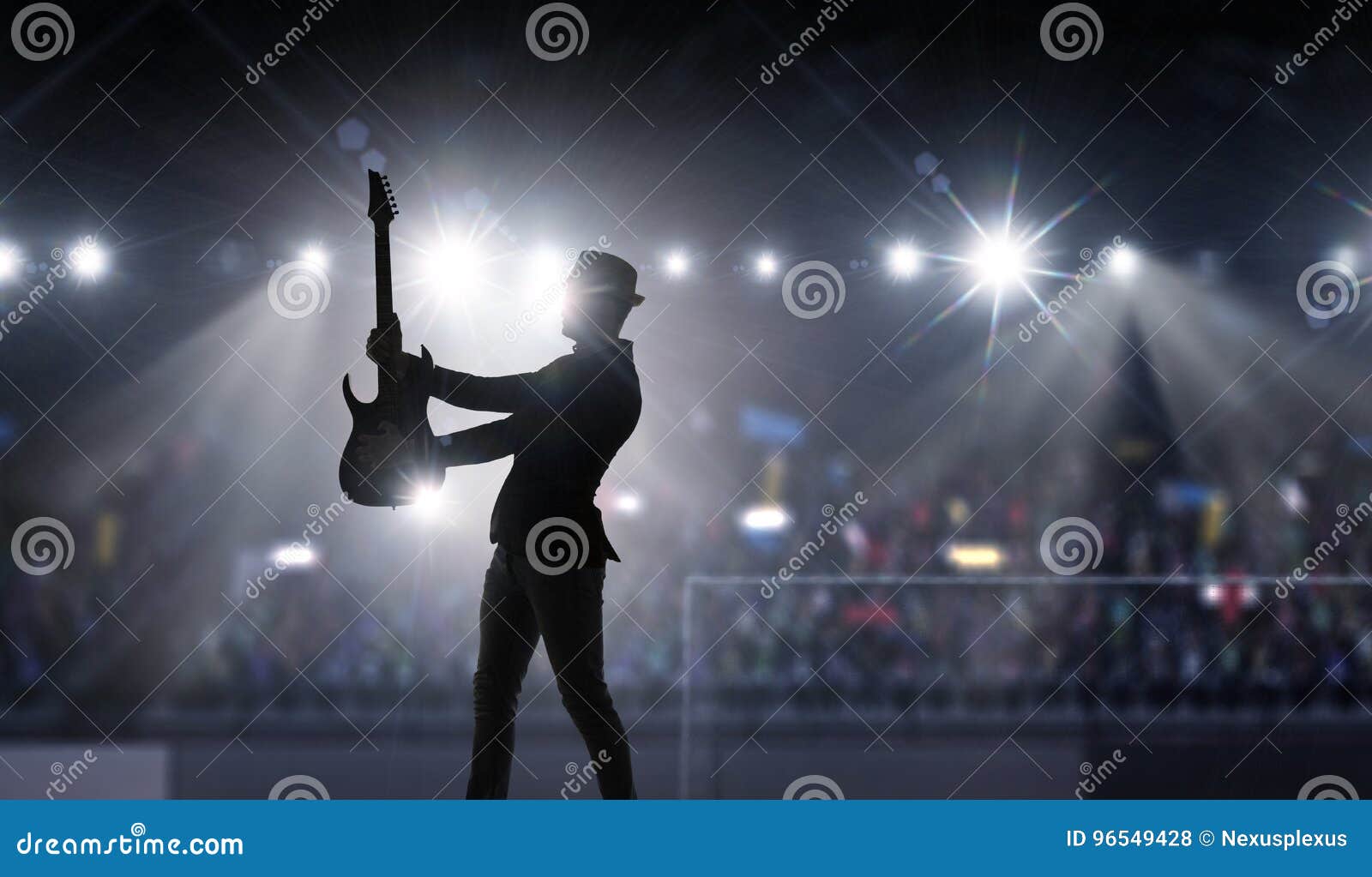 Rock Guy with Guitar. Mixed Media Stock Photo - Image of session, band ...