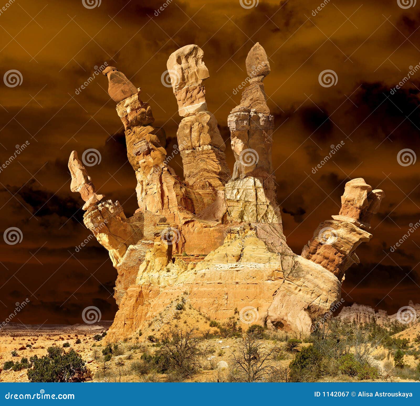 Rock hand stock illustration. Illustration of sand, sculpture - 1142067