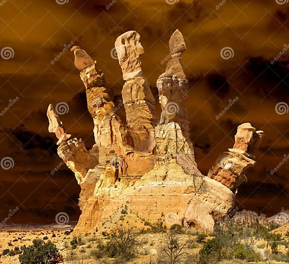Rock hand stock illustration. Illustration of sand, sculpture - 1142067