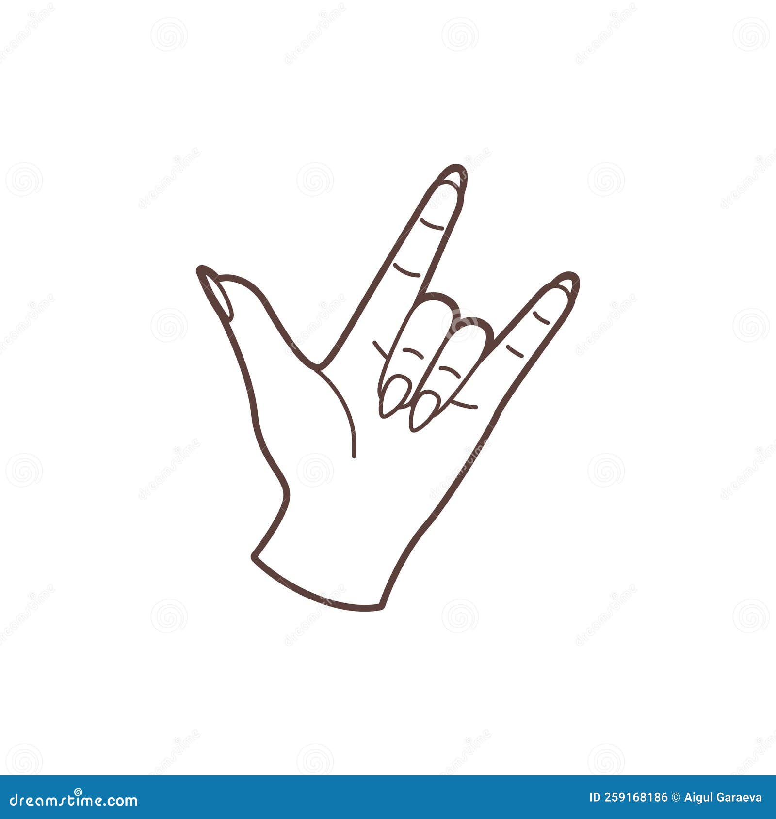Rock Hand Gesture in Retro Style Stock Vector - Illustration of holding ...