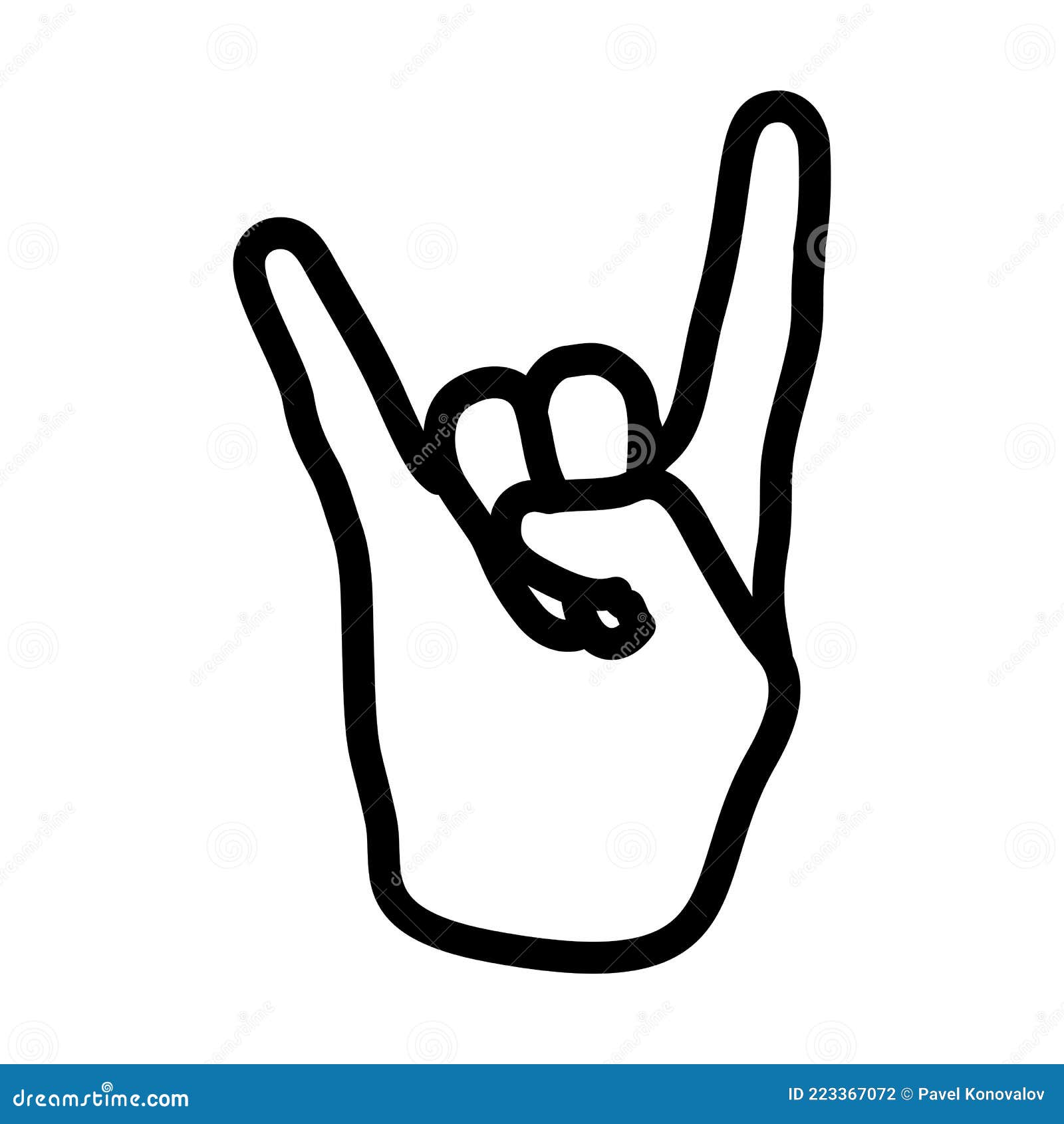 Rock Hand Icon stock vector. Illustration of rock, rocker - 223367072