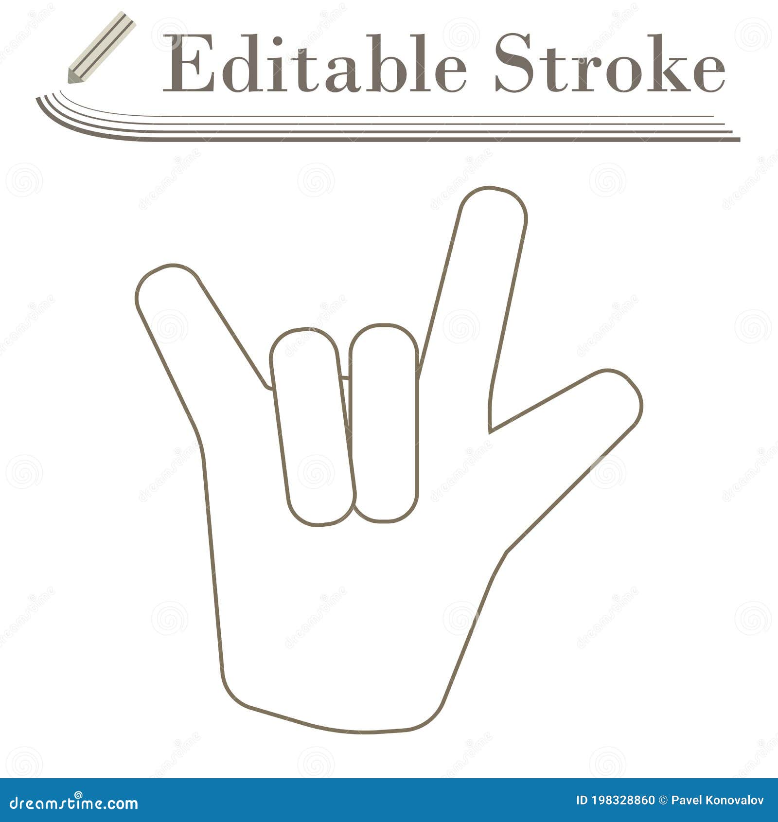 Rock Hand Icon stock vector. Illustration of metal, isolated - 198328860