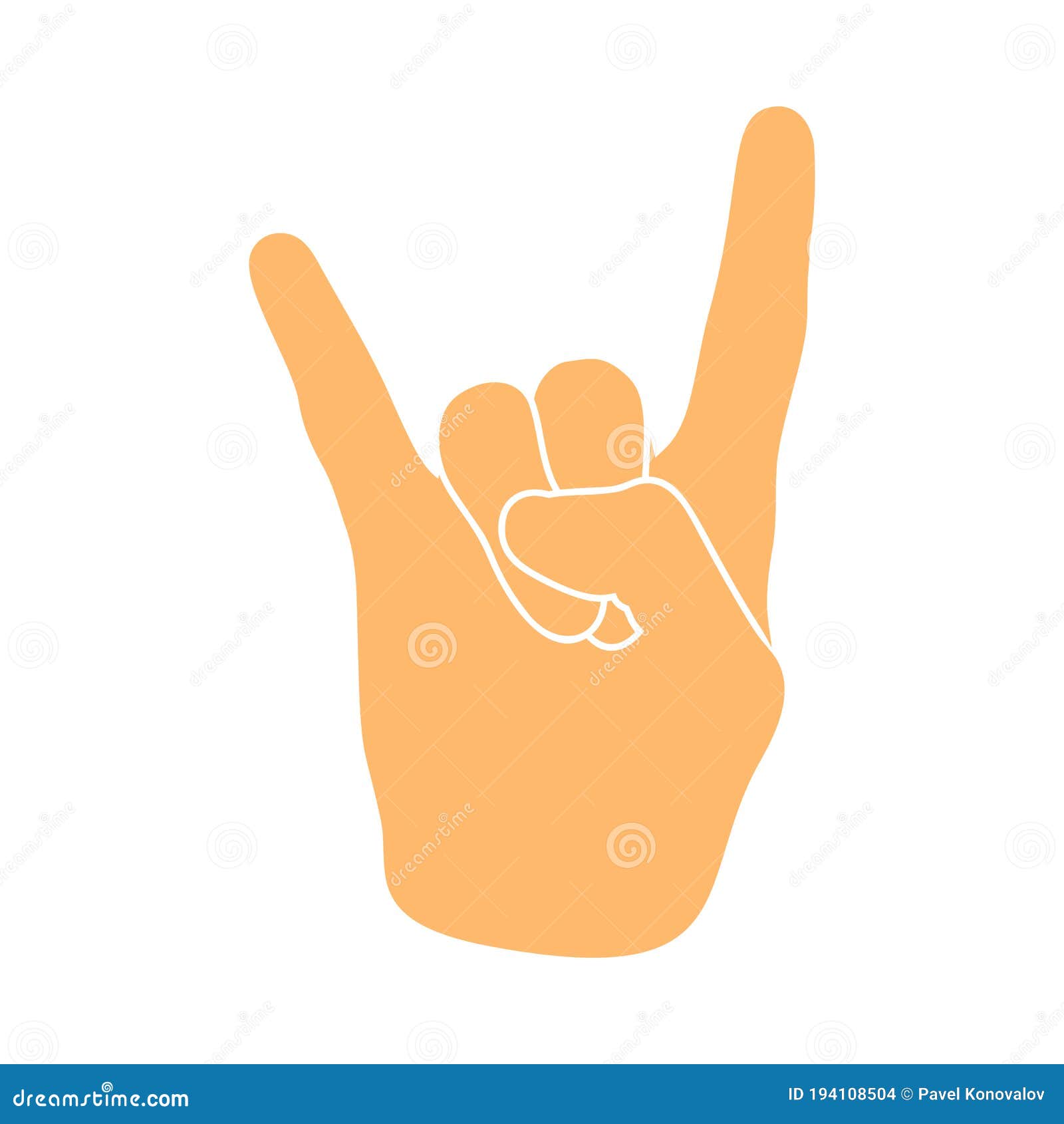 Rock Hand Icon stock vector. Illustration of rock, thumb - 194108504