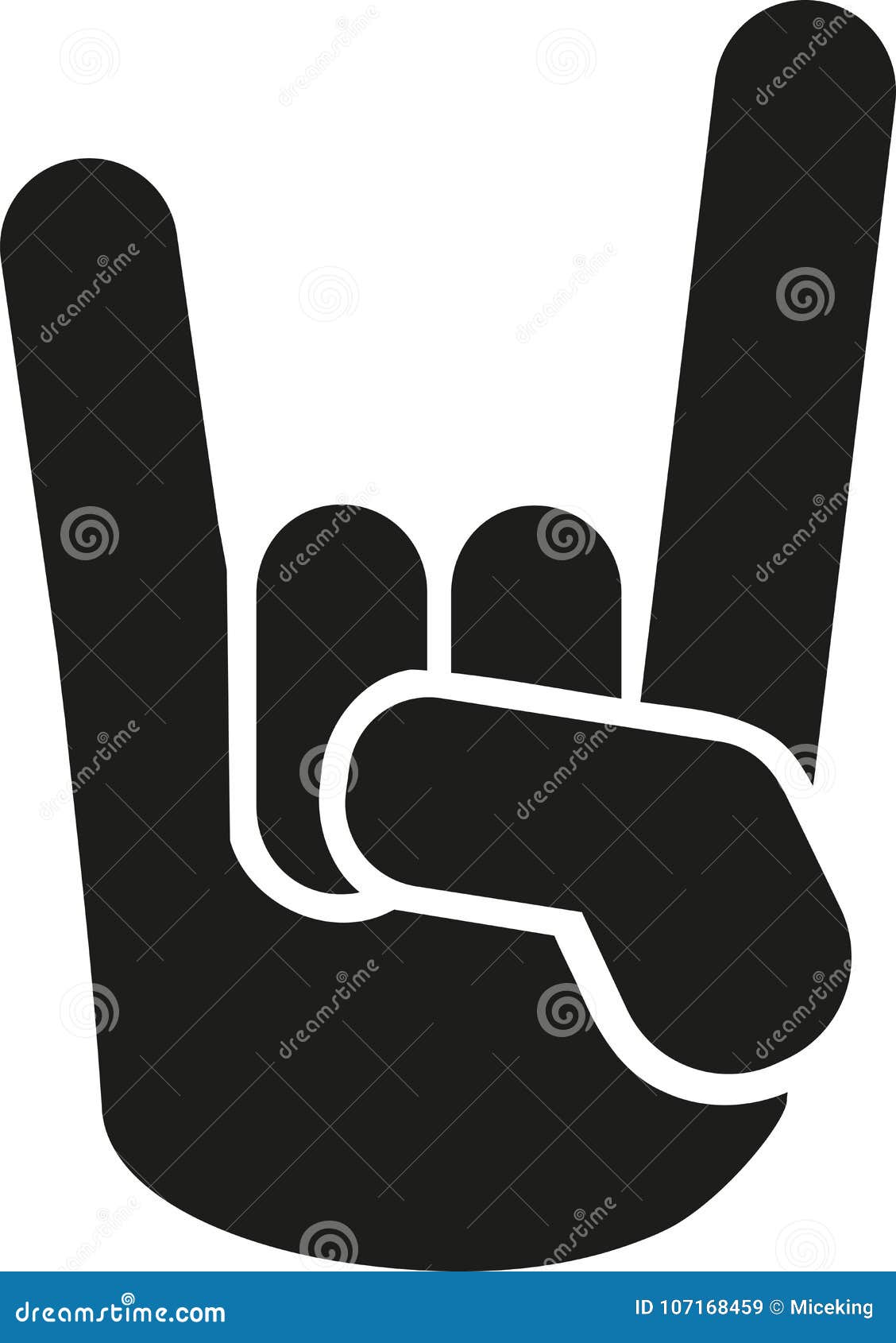 Rock hand icon stock vector. Illustration of heavy, gesture - 107168459