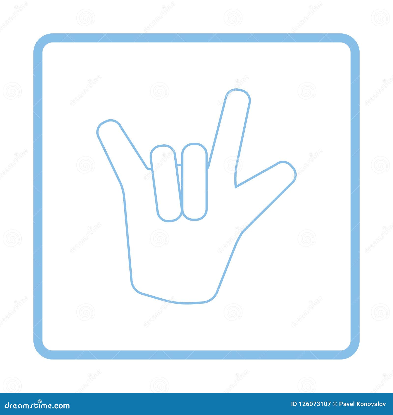 Rock hand icon stock vector. Illustration of rock, gesture - 126073107