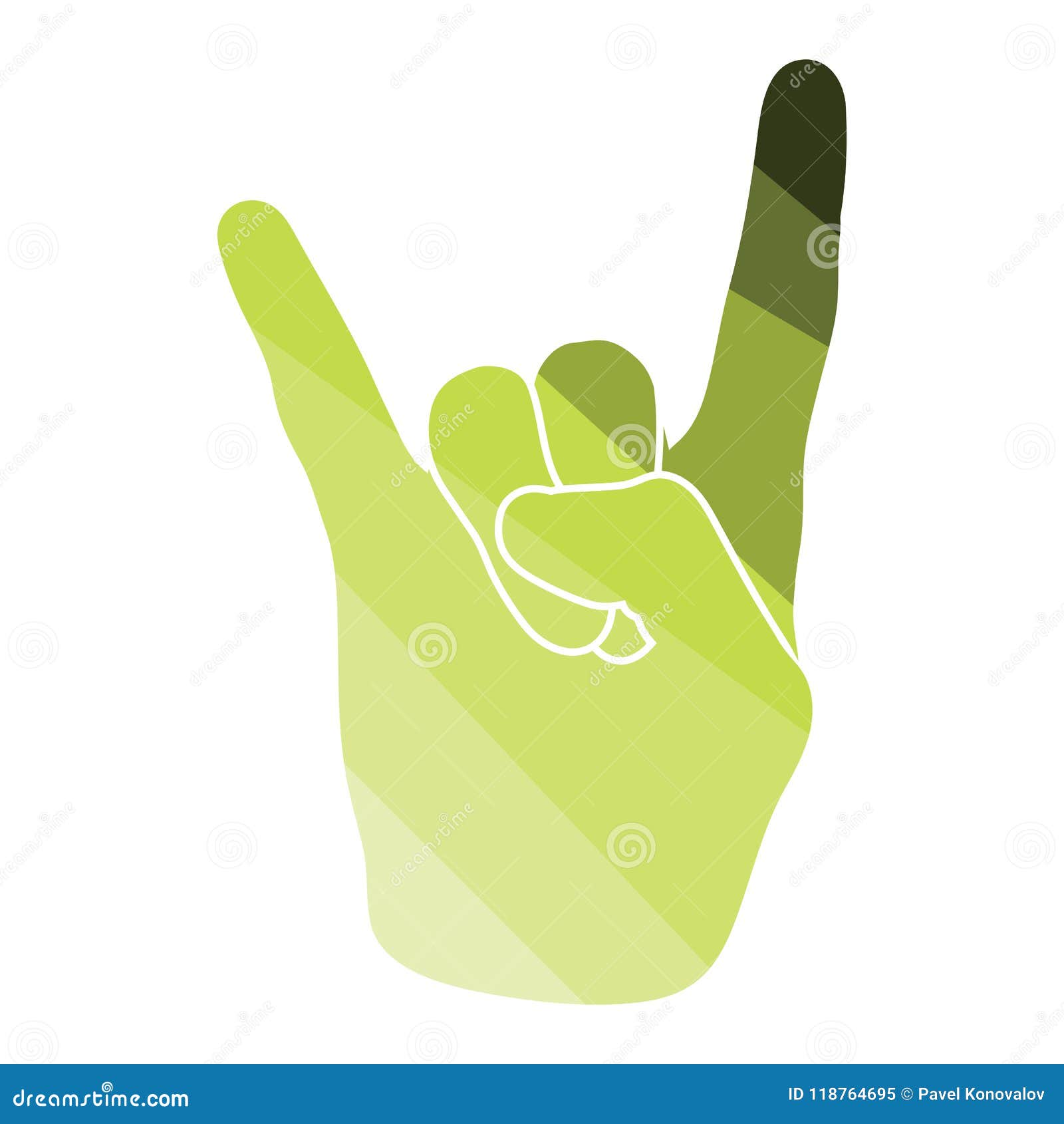 Rock hand icon stock vector. Illustration of flat, hipster - 118764695