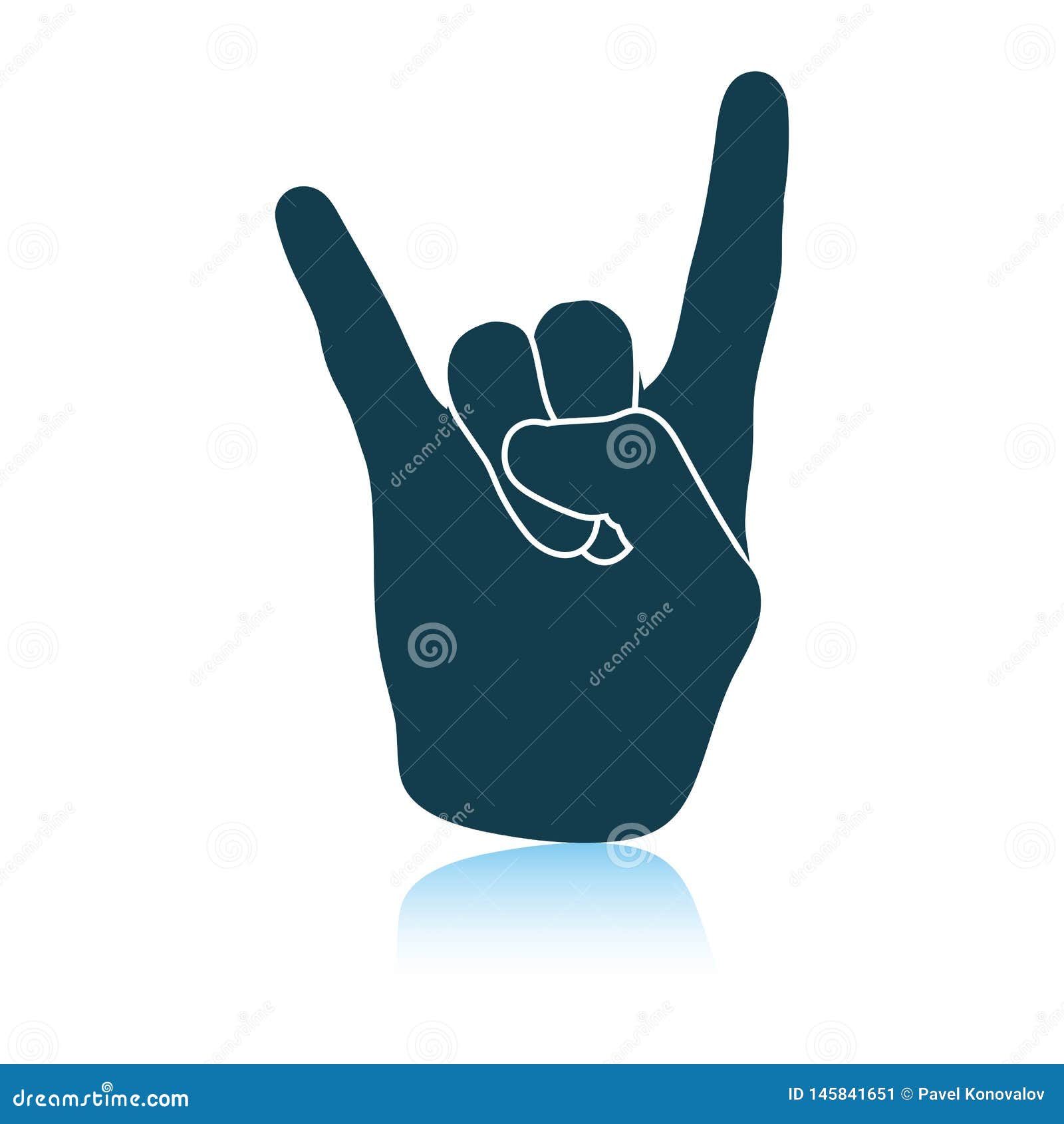 Rock hand icon stock vector. Illustration of metal, banner - 145841651
