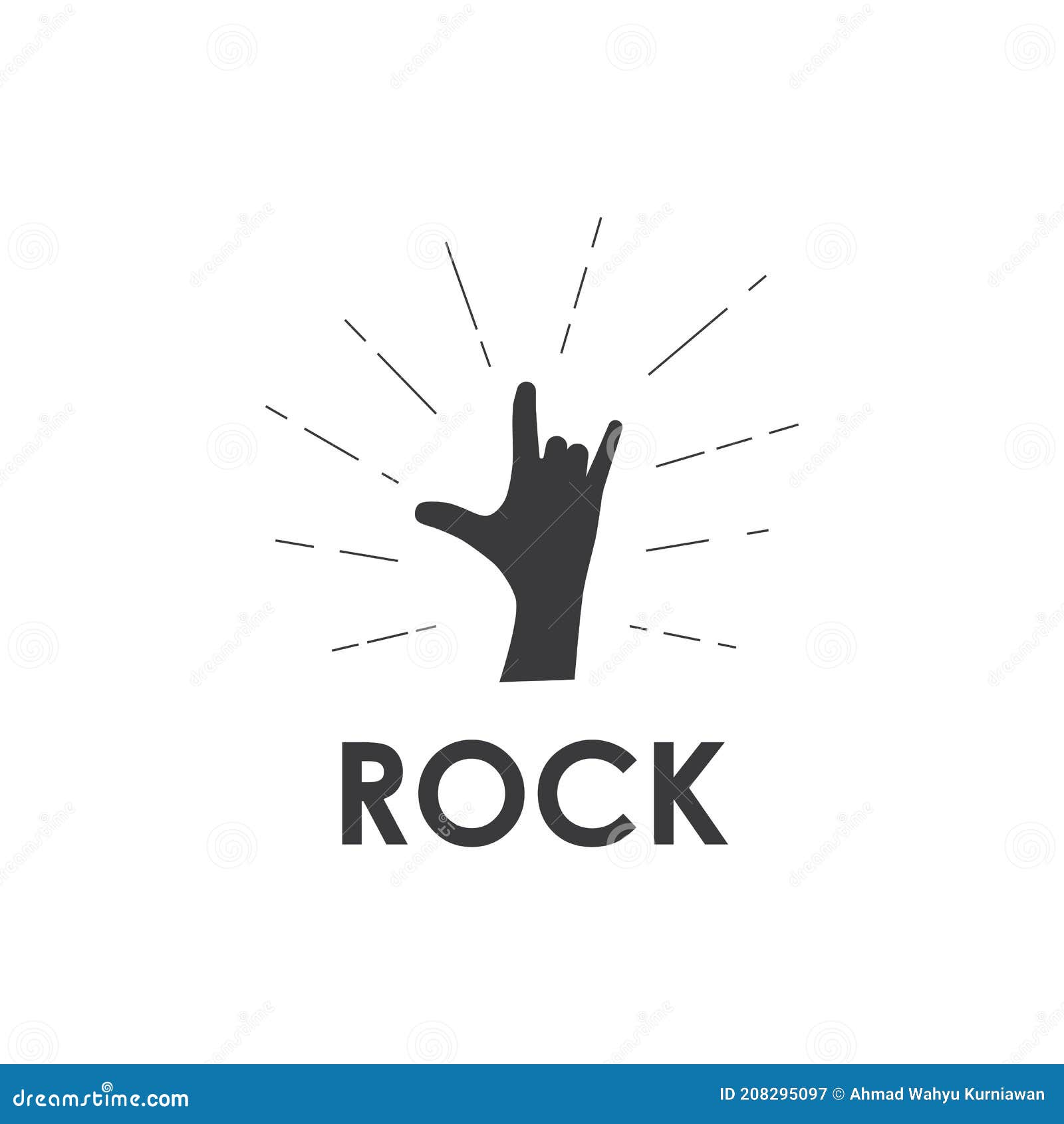 Rock hand music stock vector. Illustration of concept - 208295097