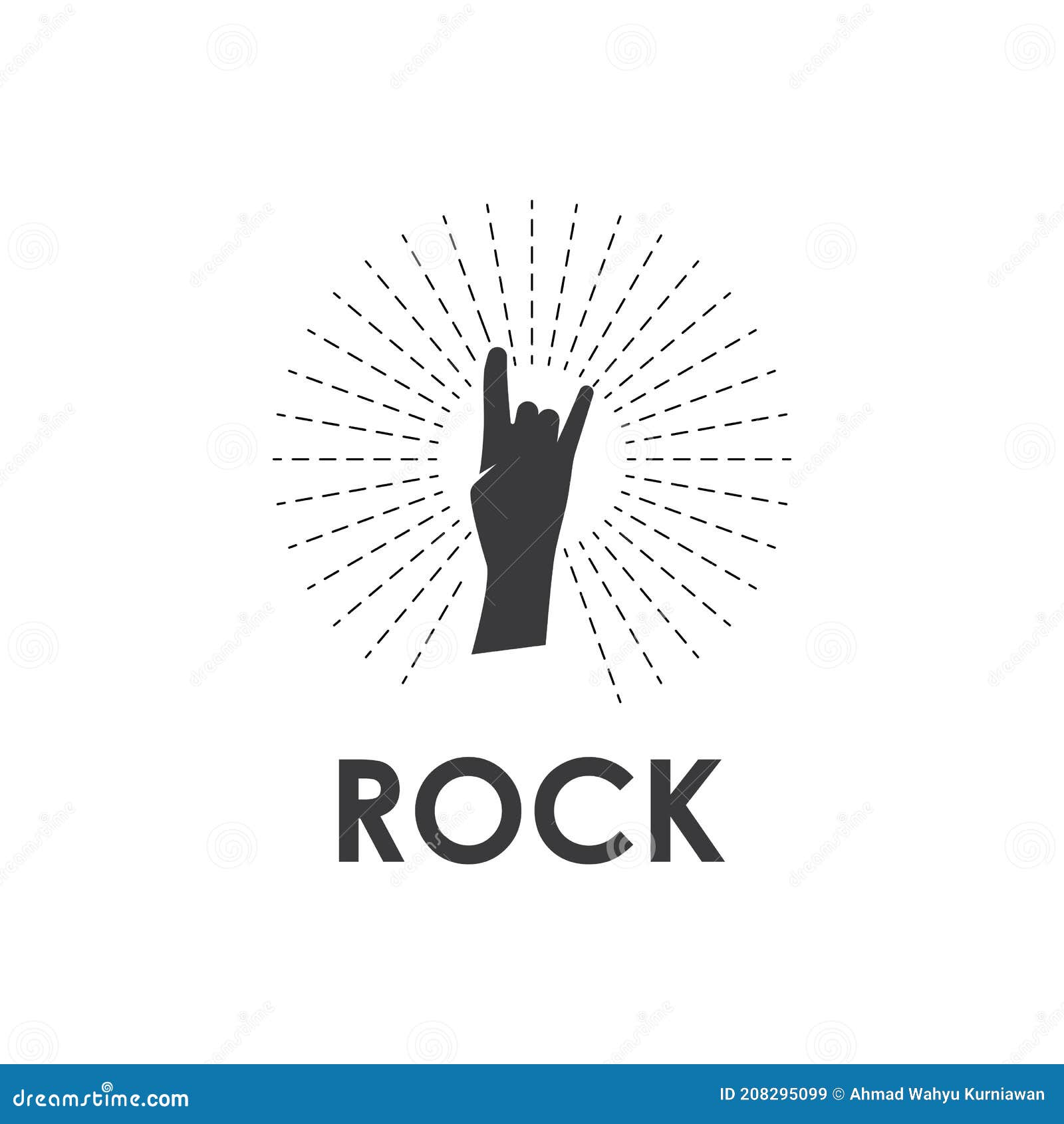 Rock hand music stock vector. Illustration of gesture - 208295099