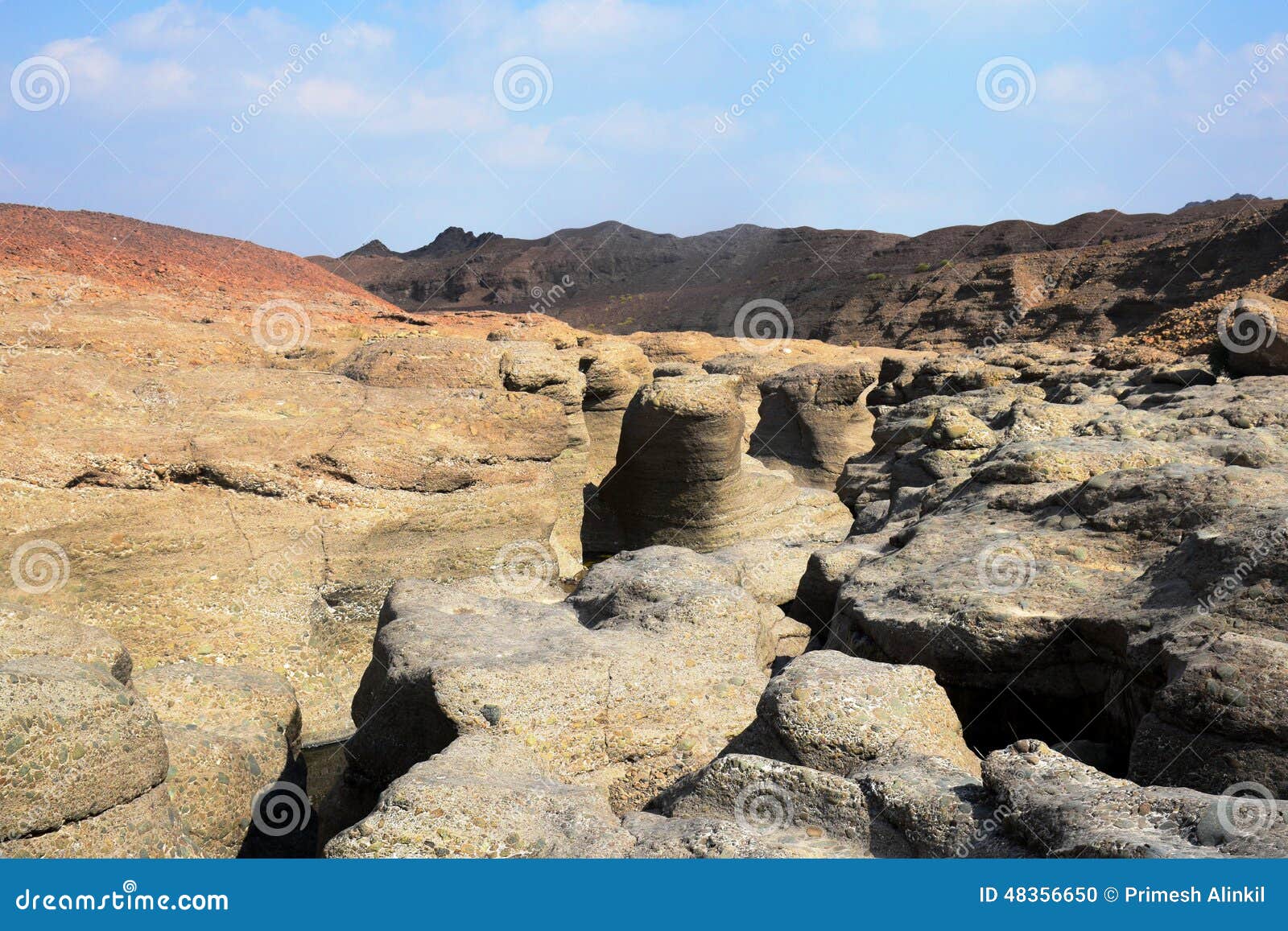 Rock in Hatta with Water Streams Stock Photo - Image of cavity, scenery ...